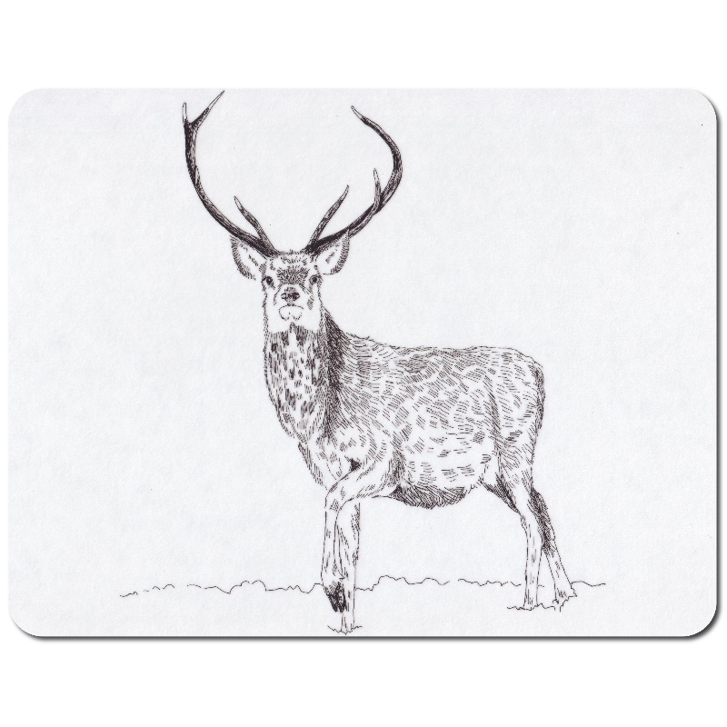 Red stag graphic - set of 4 placemats :: Eoghain Maclean Photography